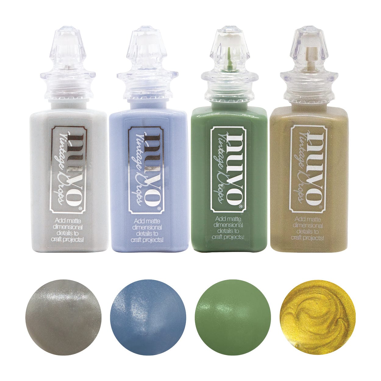 Nuvo Vintage Drops 4-Colour Bundle – Earl Grey, Bonnie Blue, Regency G – Tonic Studios