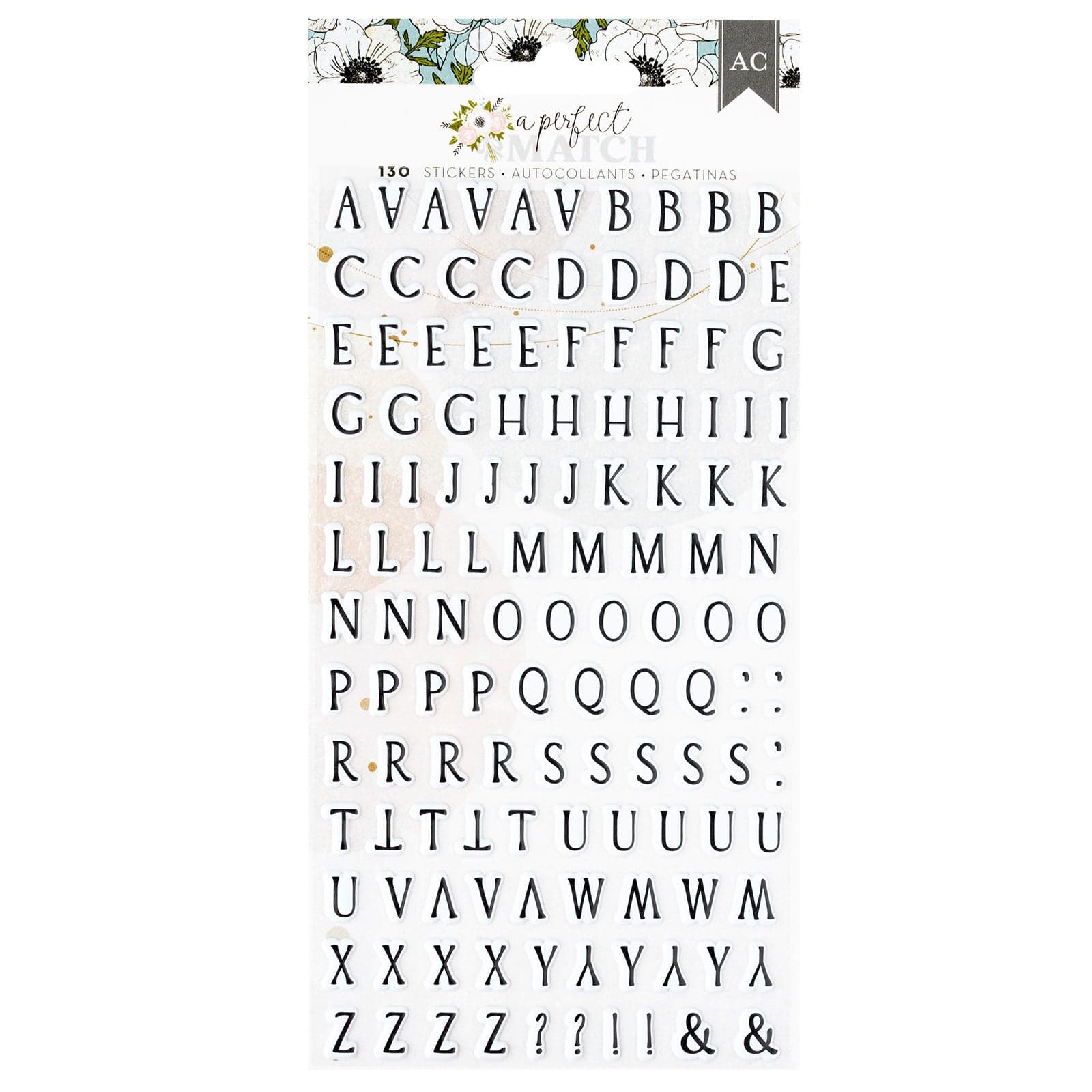 American Crafts A Perfect Match Alphabet Stickers - 130 Piece – Tonic ...