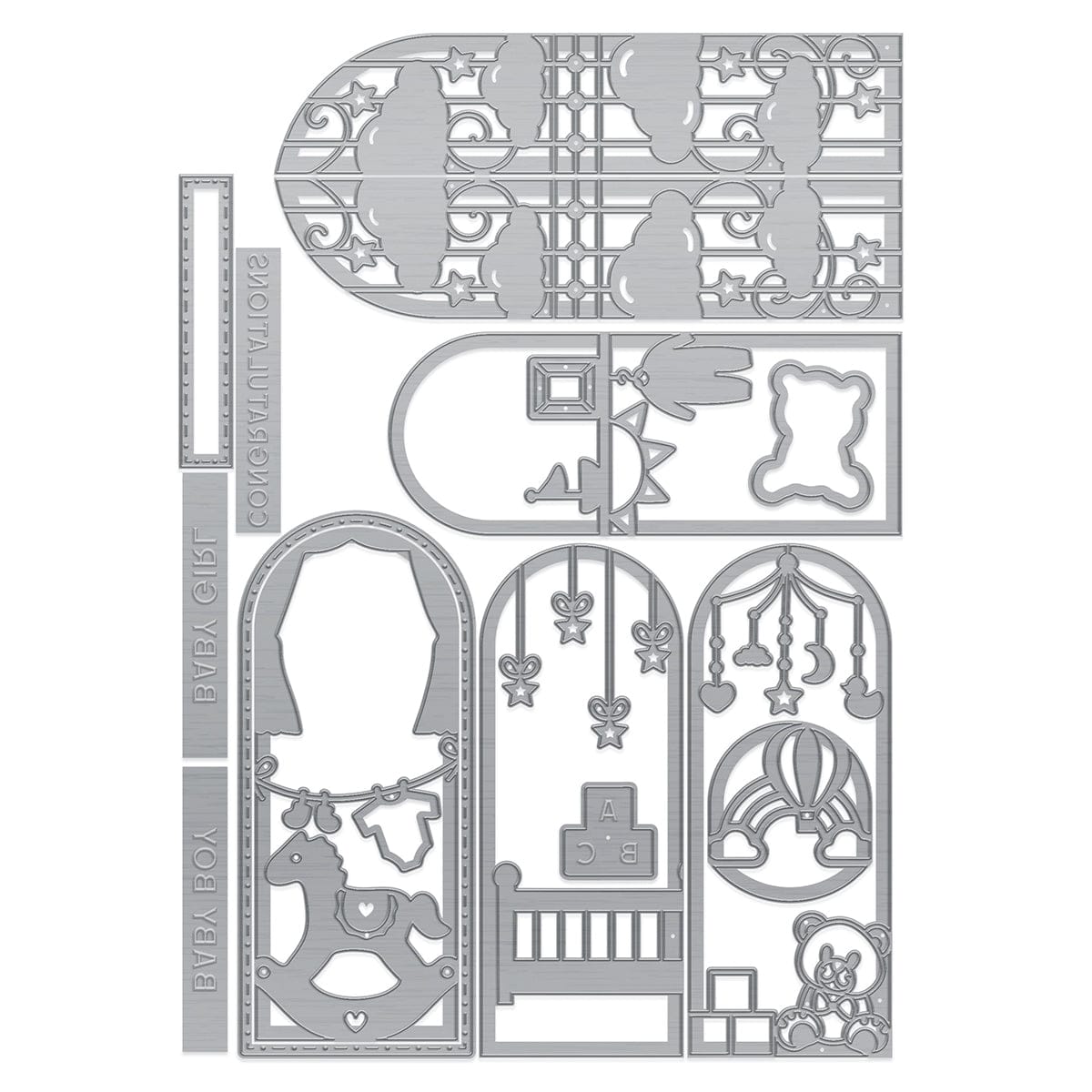 Baby Gatefold Shadow Frame Inserts Die Set - 5378e – Tonic Studios
