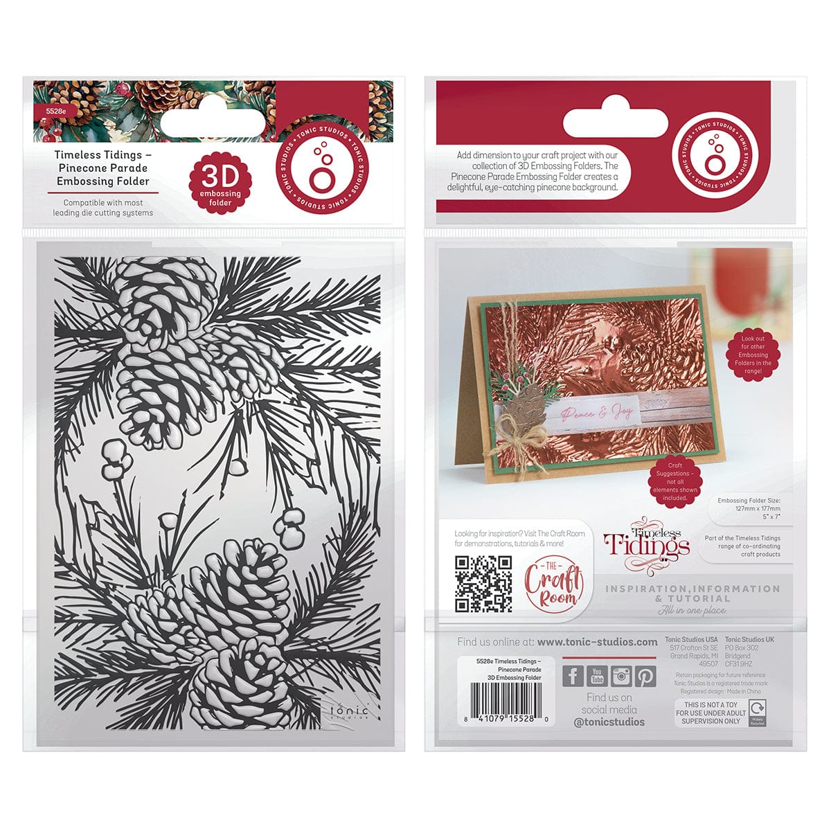Timeless Tidings Pinecone Parade 3D Embossing Folder - 5528e – Tonic ...