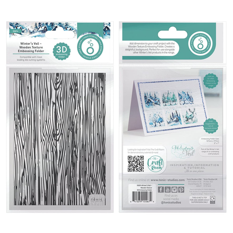 Winter’s Veil Wooden Texture 3D Embossing Folder - 5567e – Tonic Studios