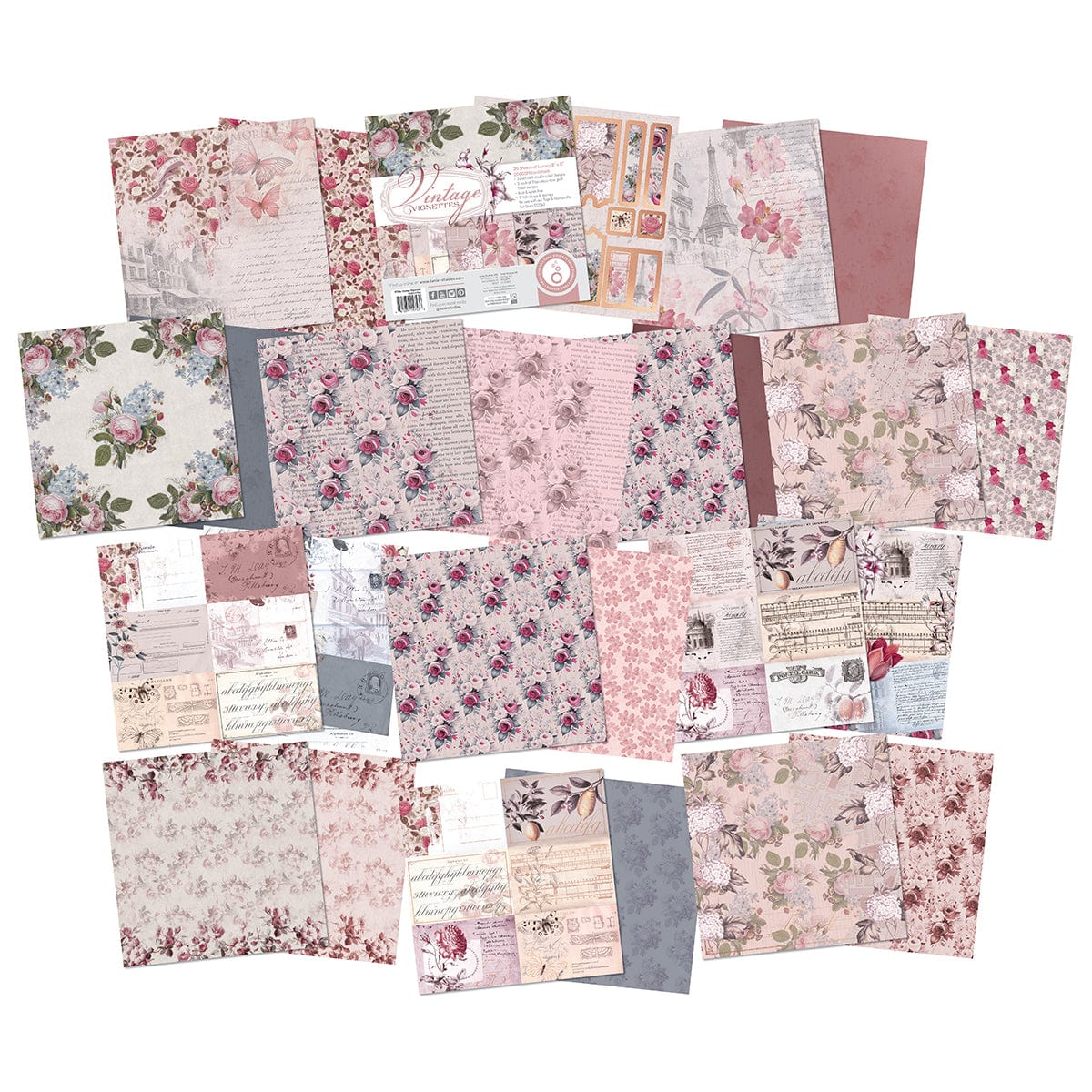 Vintage Vignettes 8"x 8" Patterned Paper Pads - 5753e – Tonic Studios